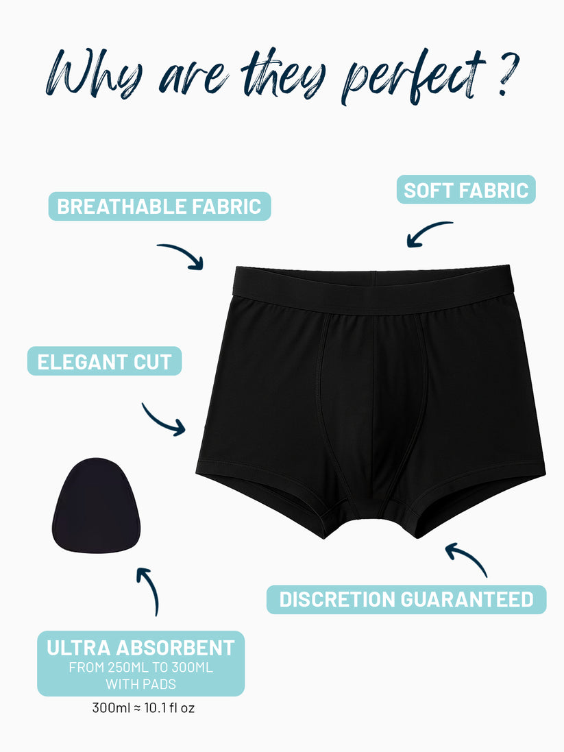 ORYKAS - Ultra-absorbent incontinence boxer briefs